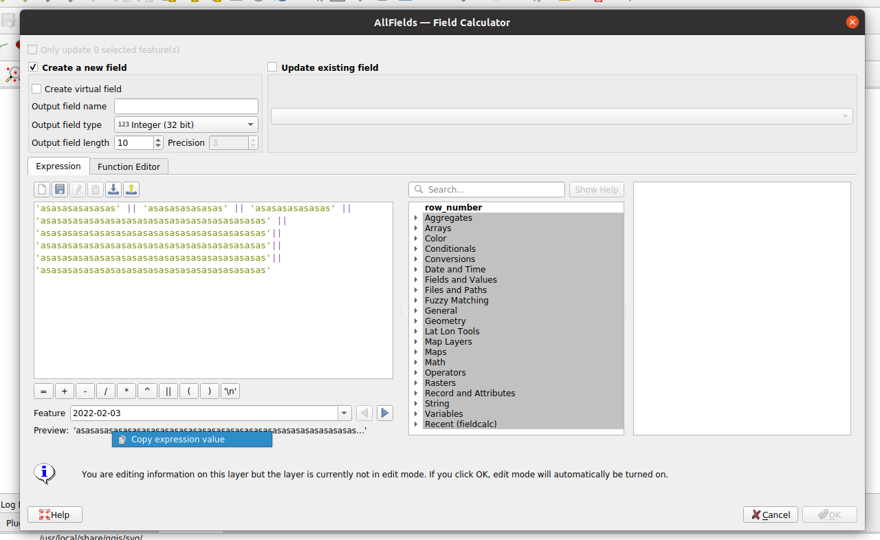 Add Copy To Clipboard For Preview Expression Request In Qgis · Issue 7415 · Qgisqgis