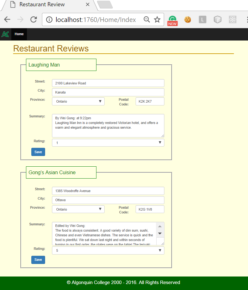GitHub - ding0055/Restaurant-Review-application-: An ASP.NET MVC ...