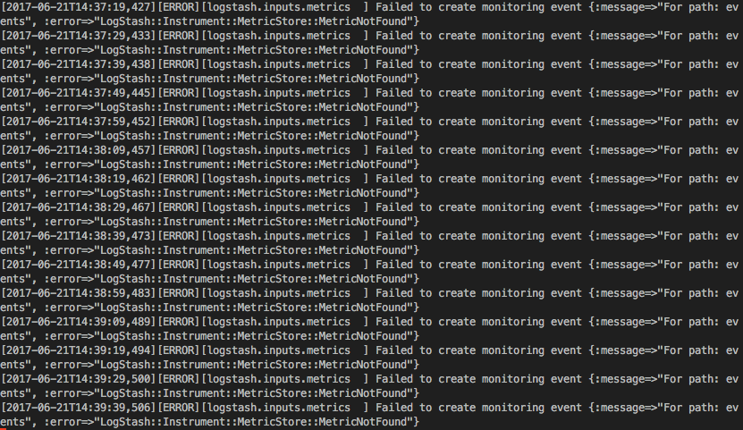 Failed To Create Monitoring Event · Issue 7504 · Elasticlogstash · Github