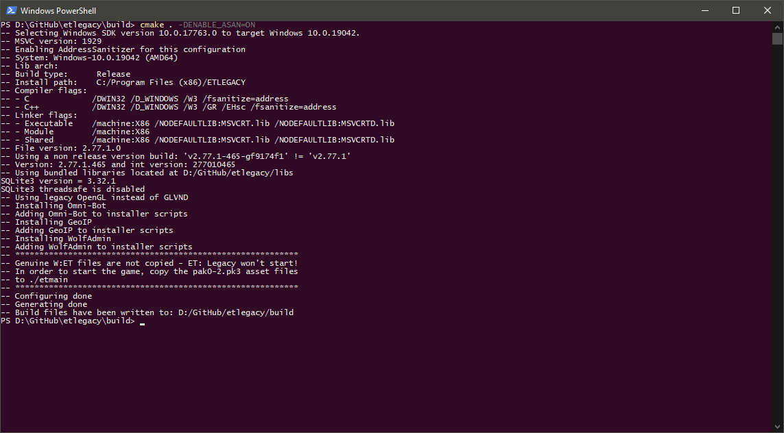 `ENABLE_ASAN` option in CMake doesn't enable address sanitizer on Windows · Issue #1729 ...