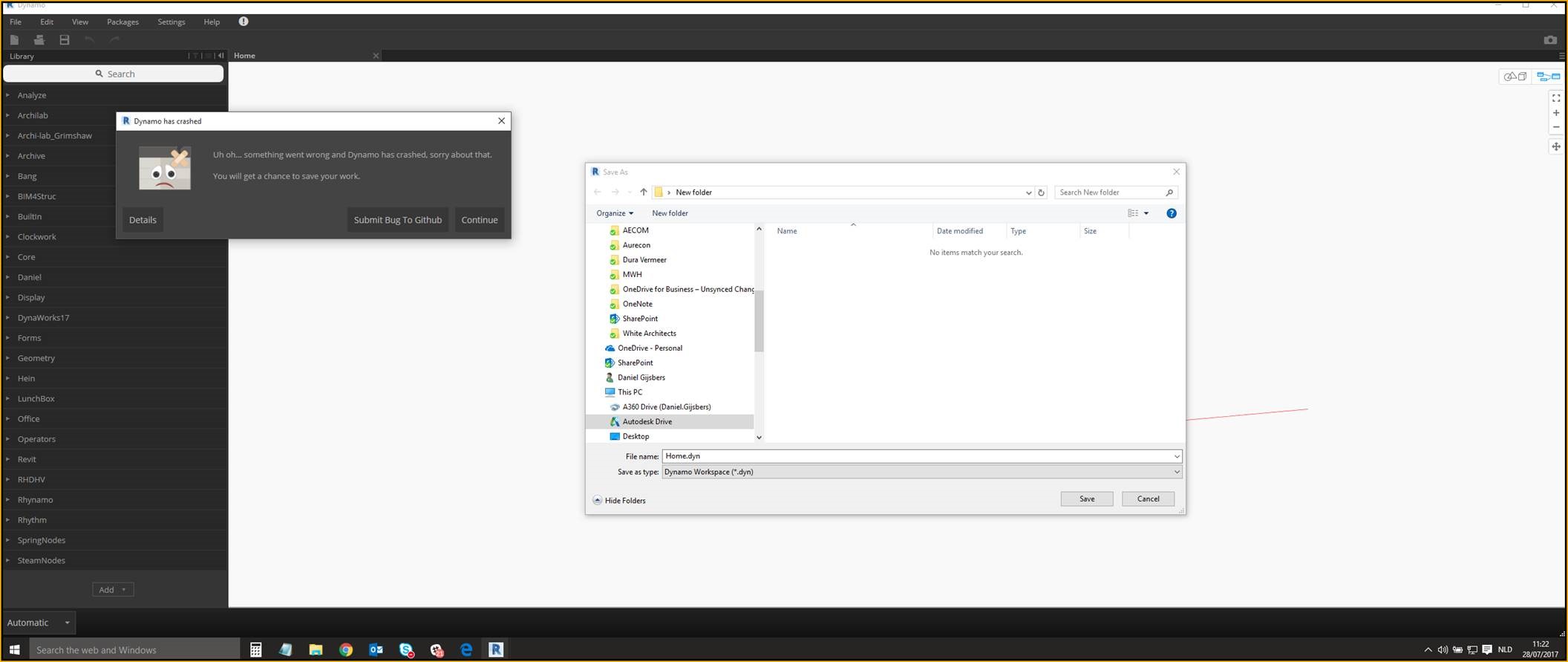 Autodesk Drive Crashes Dynamo and Revit · Issue #1752 · DynamoDS ...
