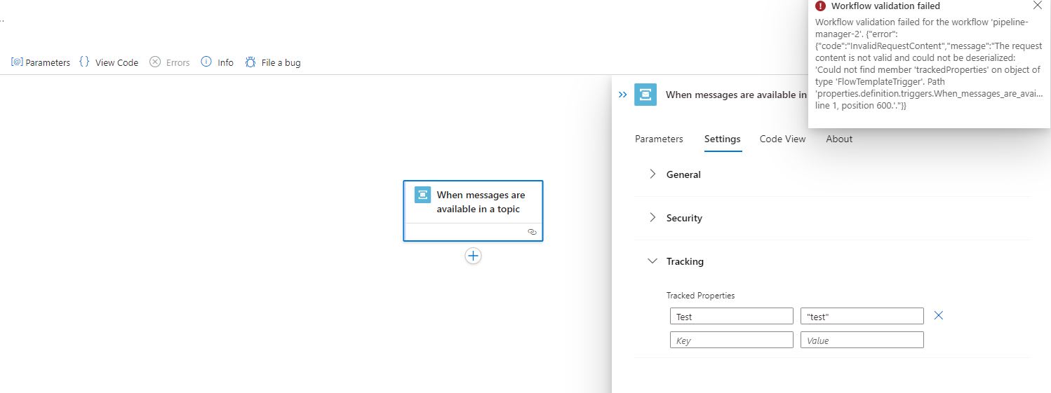 Error Adding Tracked Properties To Standard Logic App · Issue 854 · Azure Logicapps · Github