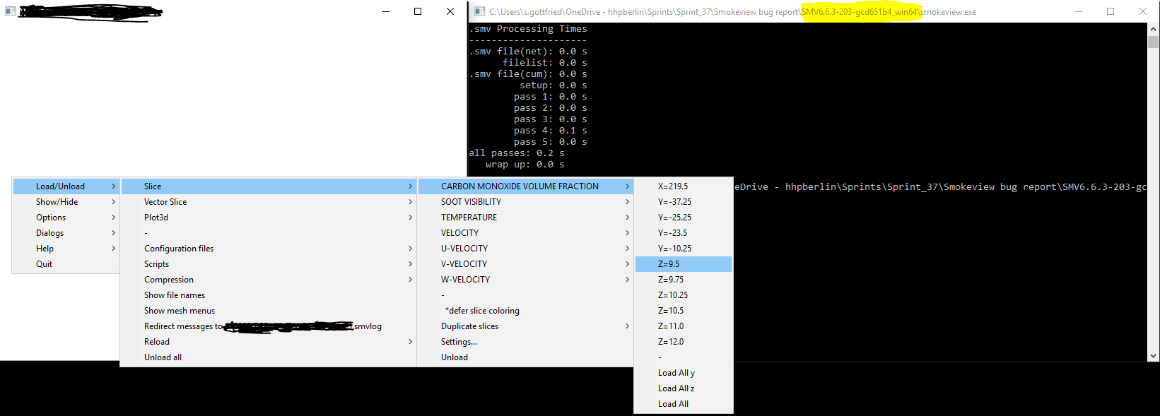 Smokeview newer than 6.5.0 does not find slices and vector slice during startup processing for ...