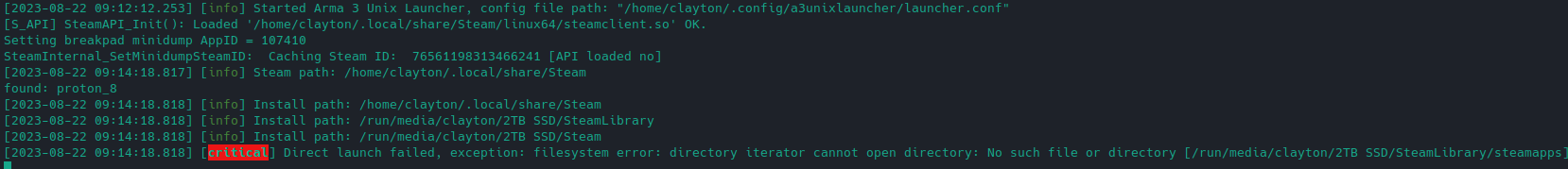 Trying to launch game from the wrong directory · Issue #260 · muttleyxd/arma3-unix-launcher · GitHub