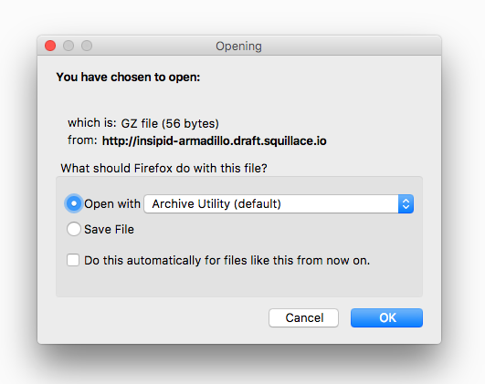 Examples Dotnetcore App Downloads On Chromemacos As Gz File · Issue