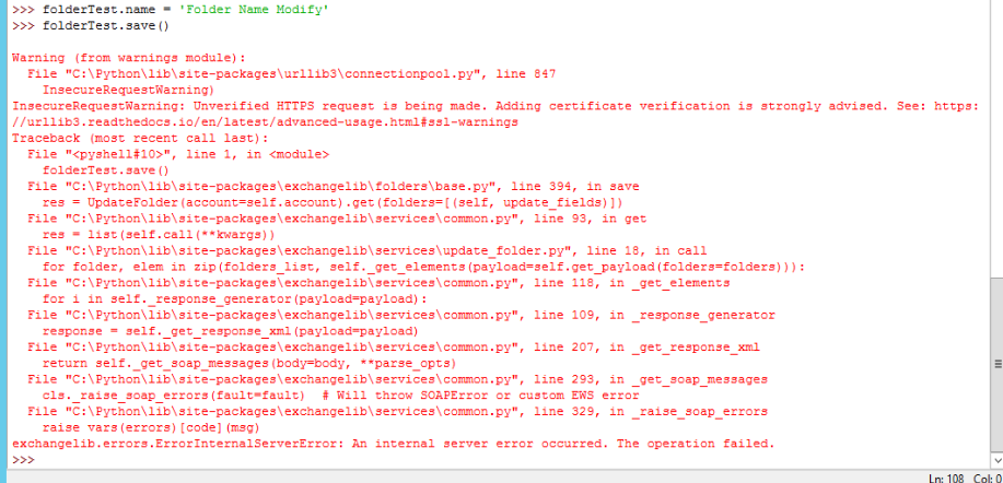 Folder save() failed after calling refresh() · Issue #832 · ecederstrand/exchangelib · GitHub