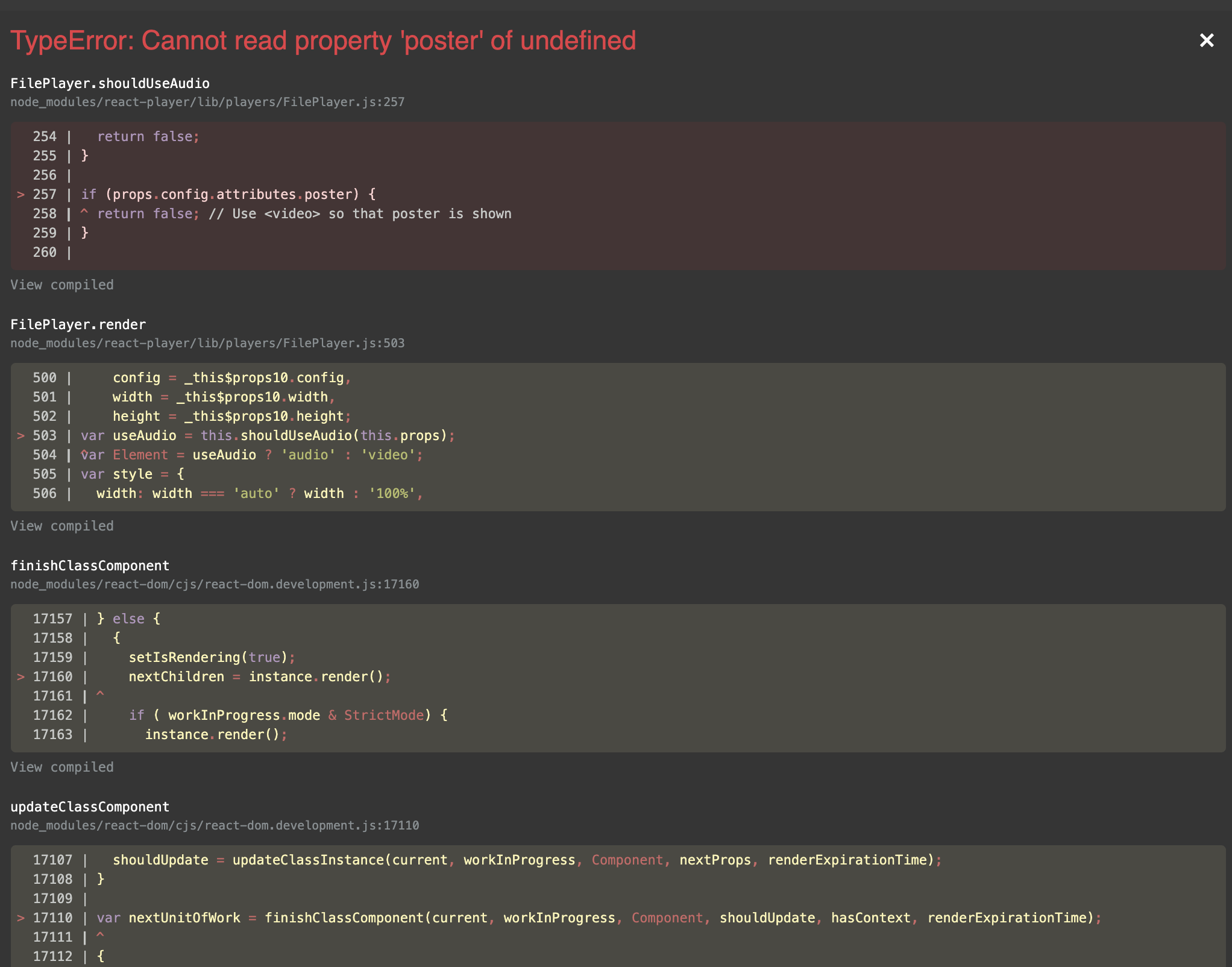 Cannot read property 'poster' of undefined · Issue #995 · cookpete/react-player · GitHub