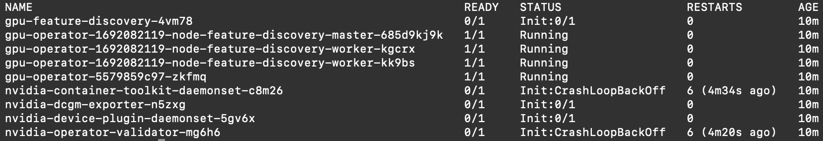 GPU Operator with KubeVirt : feature-discovery, contianer-toolkit, dcgm, device-plugin-daemonset ...