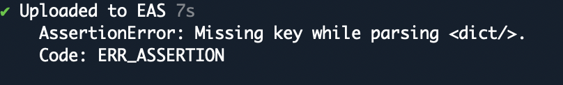 AssertionError: Missing key while parsing · Issue #519 · expo/eas-cli · GitHub