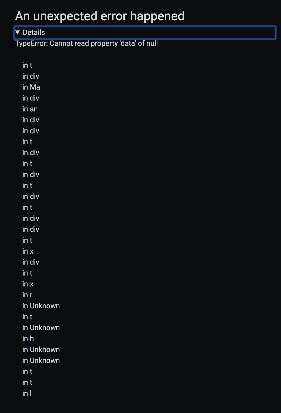 Transform An Unexpected Error Occurred · Issue 25231 · Grafana