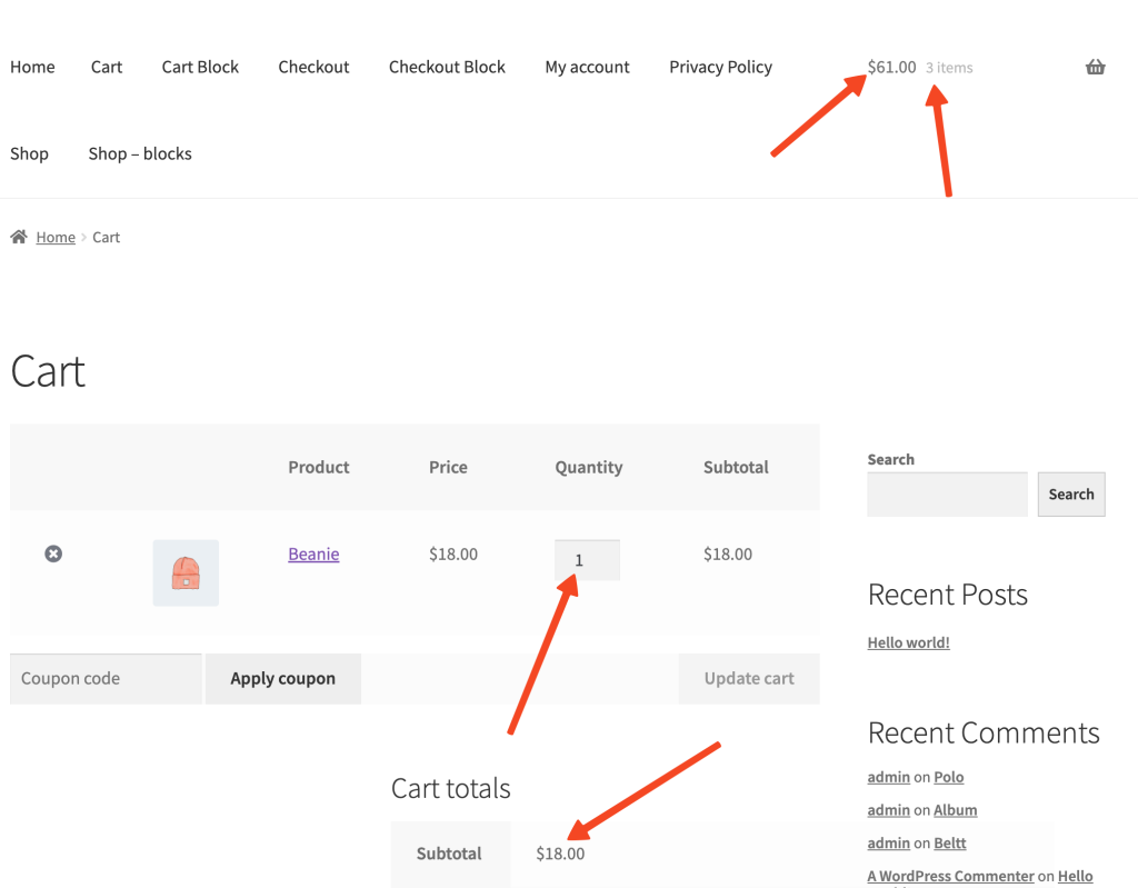 The "Storefront header cart" doesn't work properly on the cart and checkout pages · Issue #2101 ...