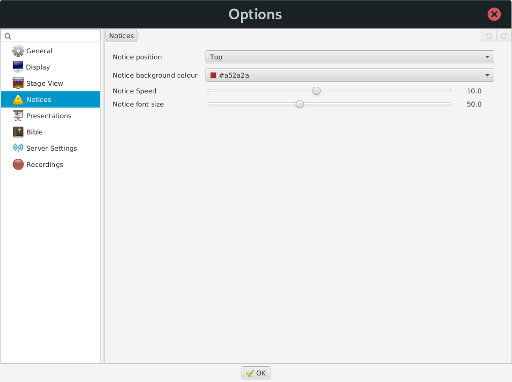 RFC: show numerical values next to 'Notices' sliders · Issue #170 · quelea-projection/Quelea ...