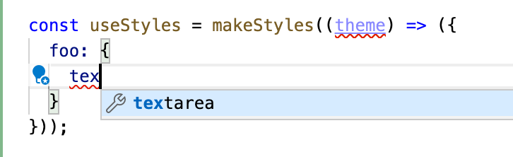 Not getting type checking or autocomplete for makeStyles in VS Code · Issue #18423 · microsoft ...