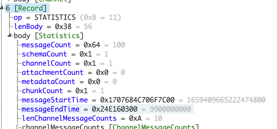 `mcap info` shows incorrect start/end timestamps for my file · Issue #501 · foxglove/mcap · GitHub