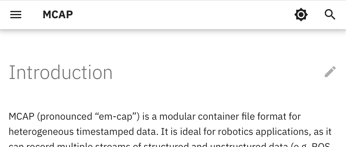 docs: MCAP logo not visible in mobile layout · Issue #539 · foxglove/mcap · GitHub