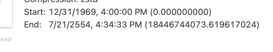 negative end time reported by `mcap info`, disagrees with duration · Issue #822 · foxglove/mcap ...