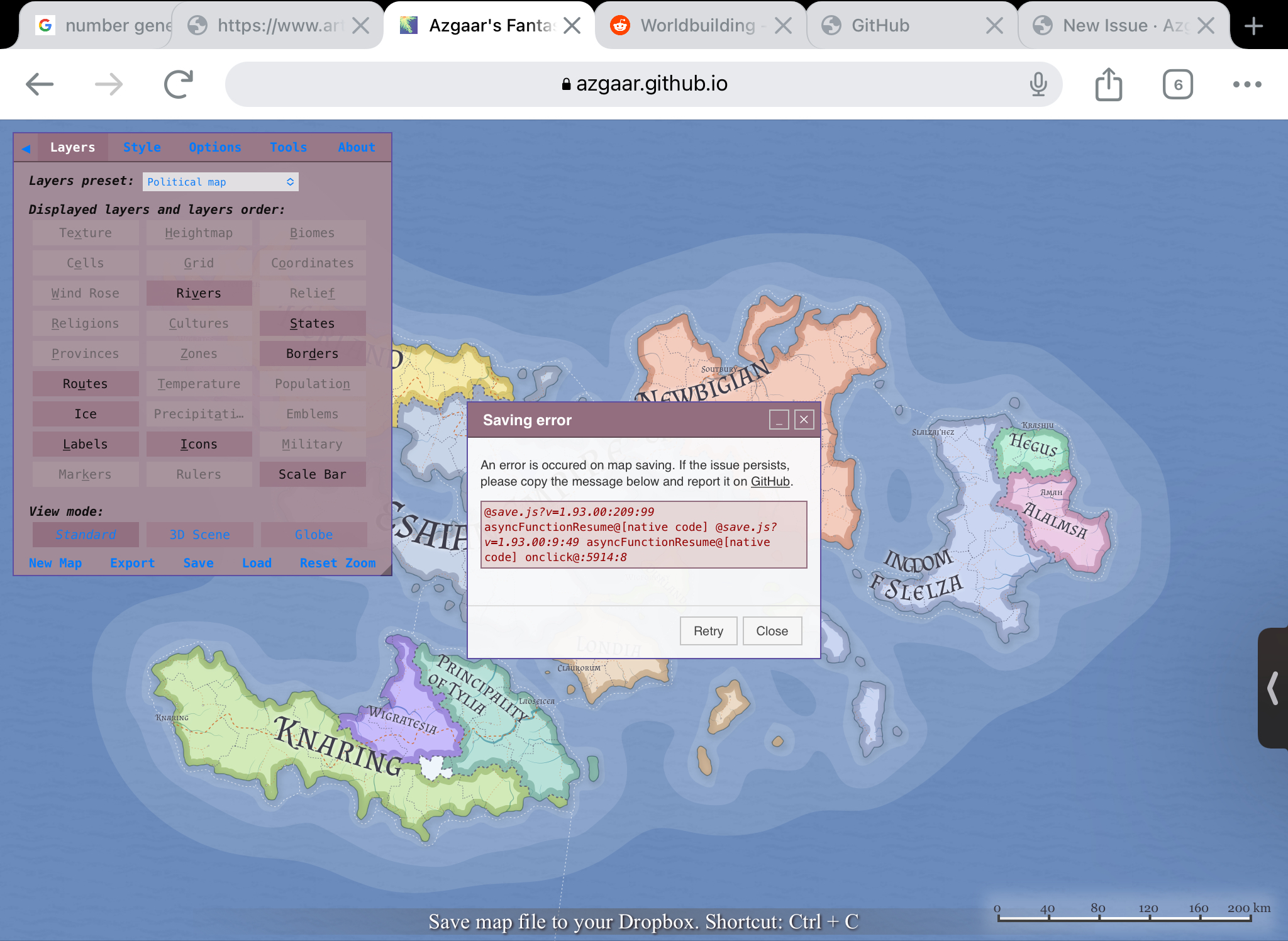 Won’t let me save my map · Issue #987 · Azgaar/Fantasy-Map-Generator · GitHub