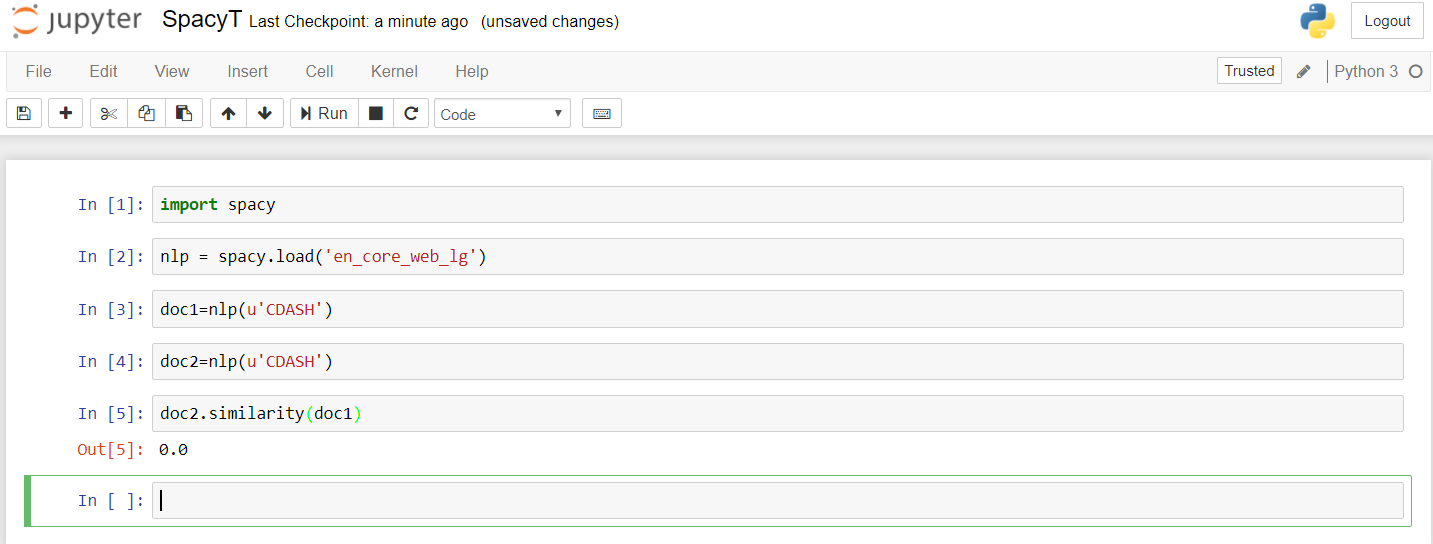 Similarity between two same words is shown as 0.0 · Issue #1704 · explosion/spaCy · GitHub