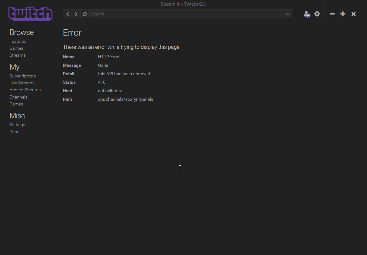 Panels API gone · Issue #681 · streamlink/streamlink-twitch-gui · GitHub