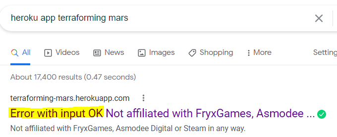 Google search result · Issue #3029 · terraforming-mars/terraforming-mars · GitHub