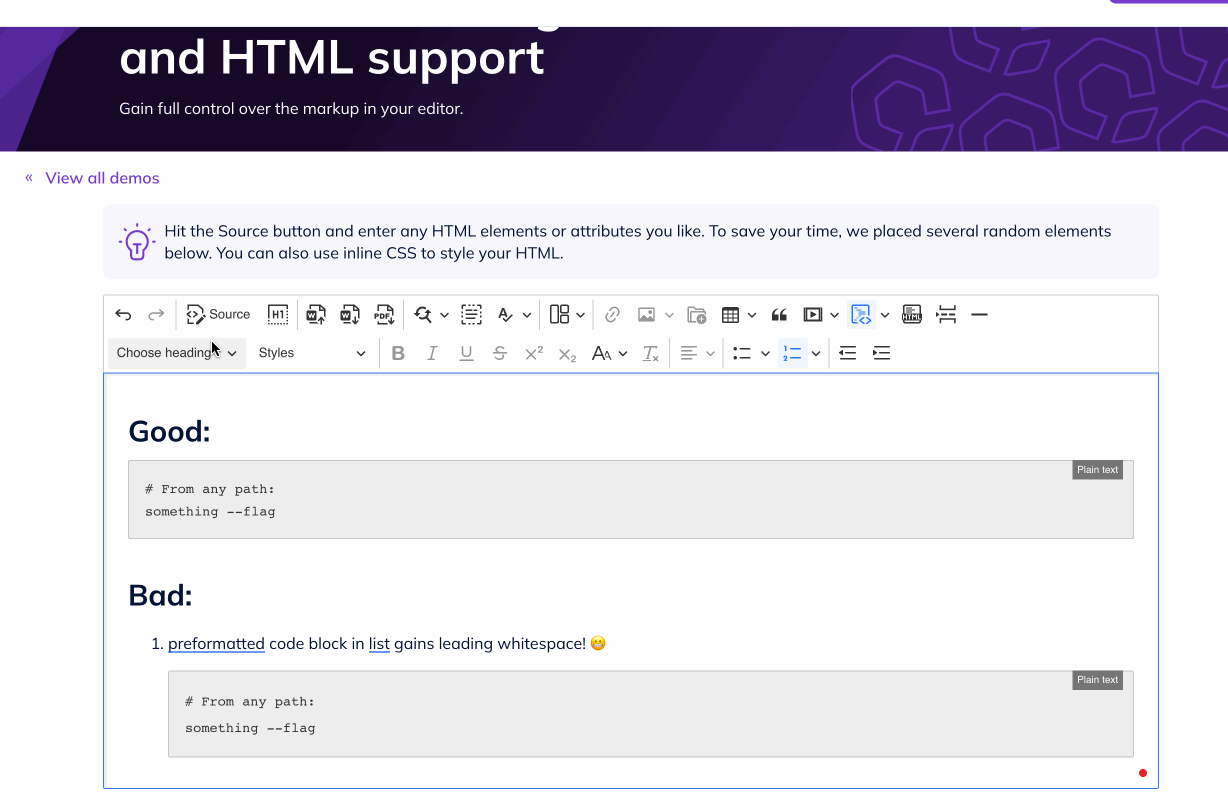 Source Code View Causes To Gain Leading Whitespace If Inside · Issue 15084 · Ckeditorckeditor5