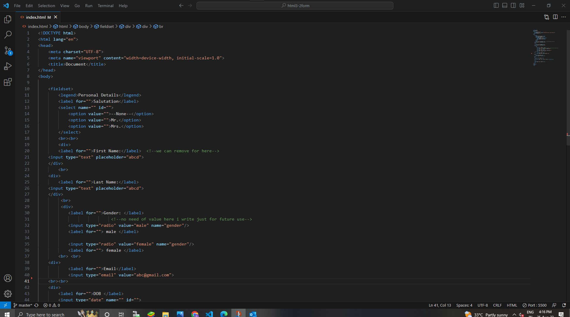 GitHub - SaurabhShrikhande/html3-2-form
