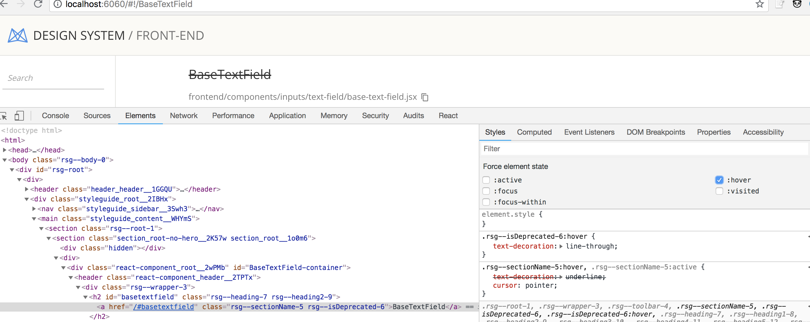 Deprecated Hover for isDeprecated · Issue #1026 · styleguidist/react-styleguidist · GitHub