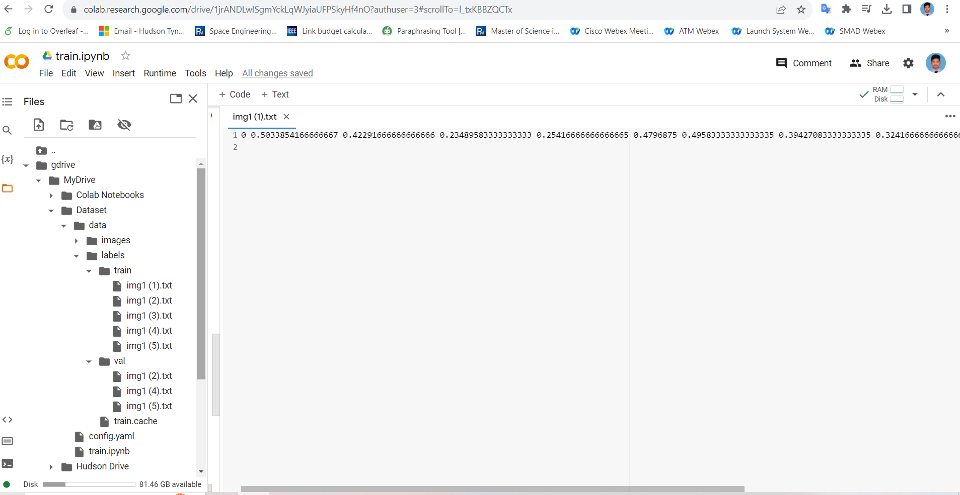 ValueError: All labels empty in /content/gdrive/MyDrive/Dataset/data/labels/train.cache, can not ...