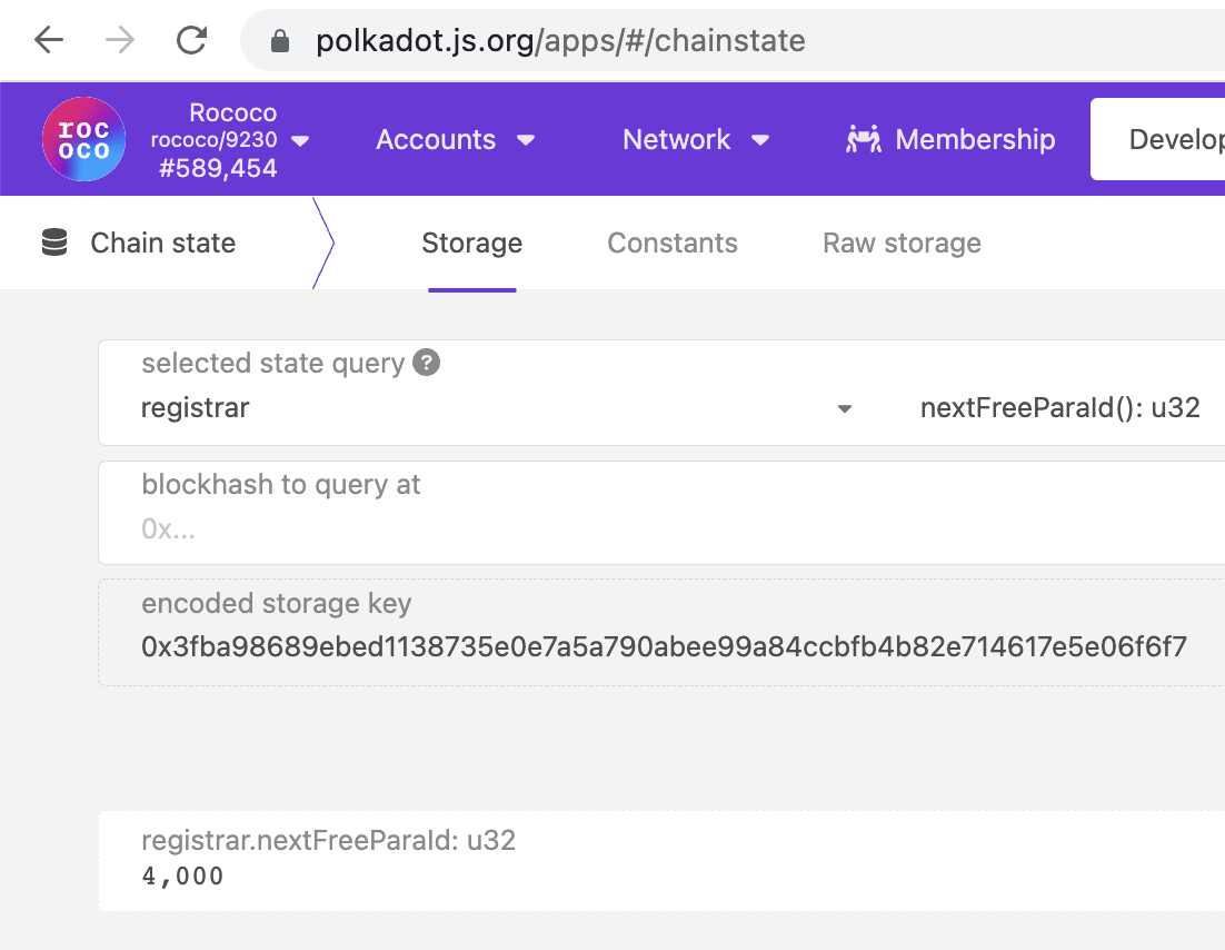 Can't Register Parachain ID on Rococo · Issue #7729 · polkadot-js/apps · GitHub