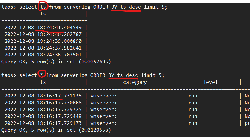 select * from xxx 无法查询到最新的日志记录，但是使用select ts from ...可以正常查询到结果 · Issue #18824 · taosdata ...