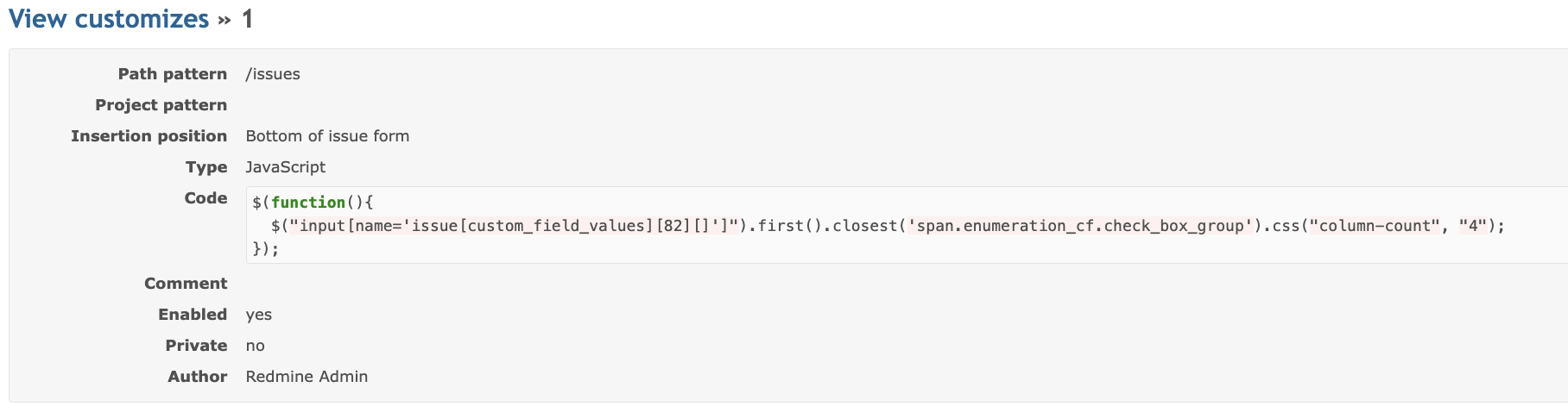 How Can I Display Custom Field Checkboxes In 4 Columns When The Customfieldid14 · Issue 89 6872