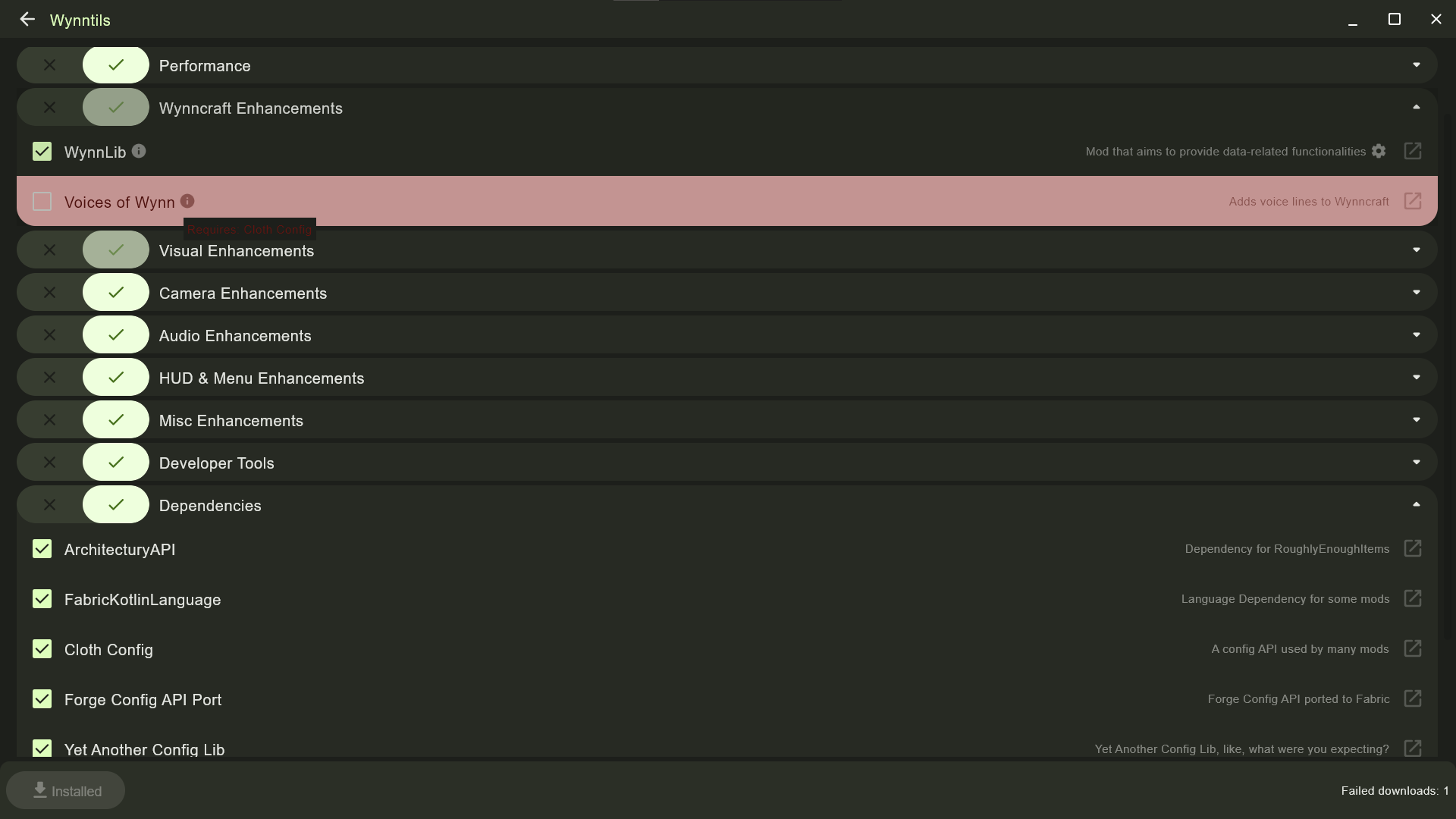 Voices of Wynn can't be installed · Issue #37 · Wynntils/launchy · GitHub