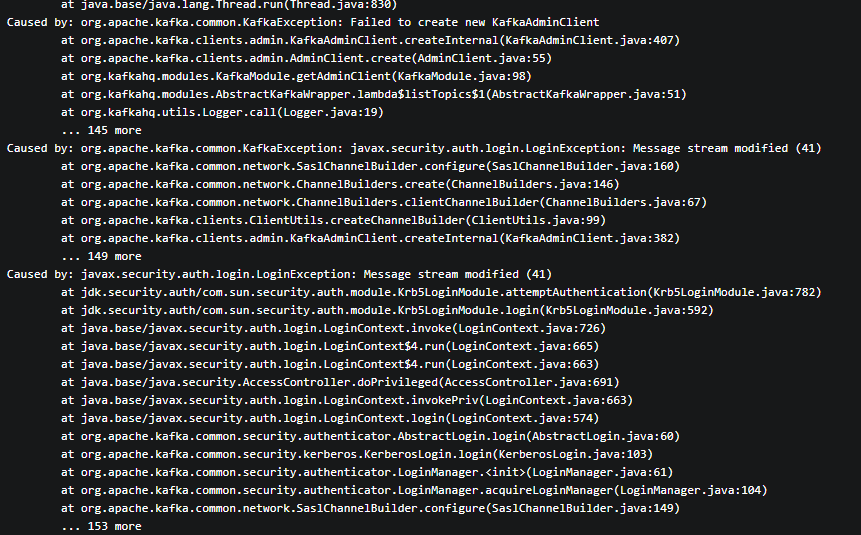 Kafkahq with sasl/kerberos based kafka cluster (Hortonworks Kafka ...