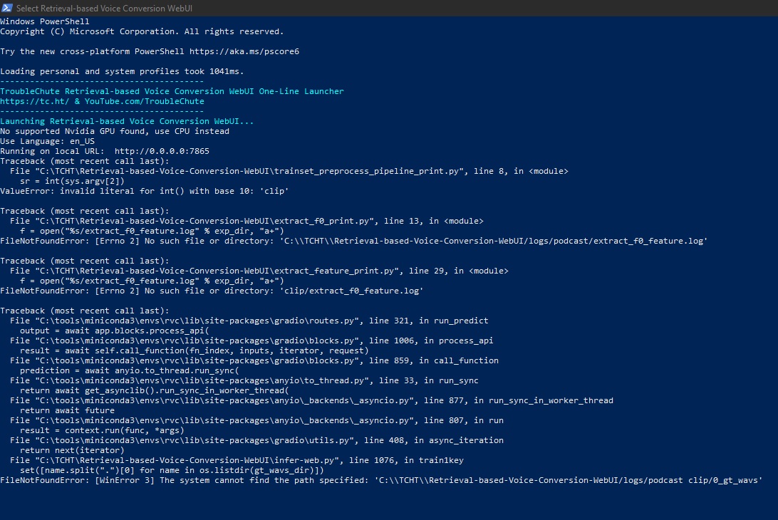 Cant Finish Installing · Issue 1038 · Rvc Projectretrieval Based Voice Conversion Webui · Github
