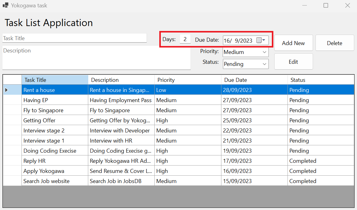 GitHub - Peterms0228/TaskListApplication: Coding Exercise given by Yokogawa Engineering Asia Pte Ltd