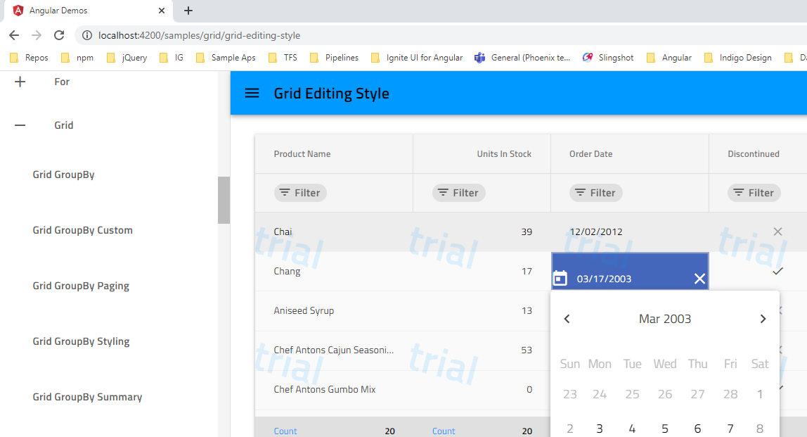 Grid Editing Style sample - broken styles · Issue #2885 · IgniteUI/igniteui-angular-samples · GitHub