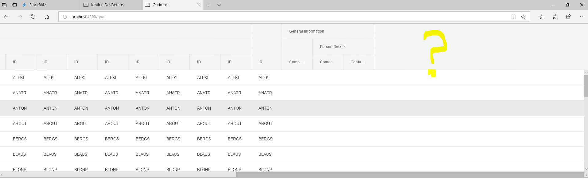 Last column group header is not rendered · Issue #1776 · IgniteUI/igniteui-angular · GitHub