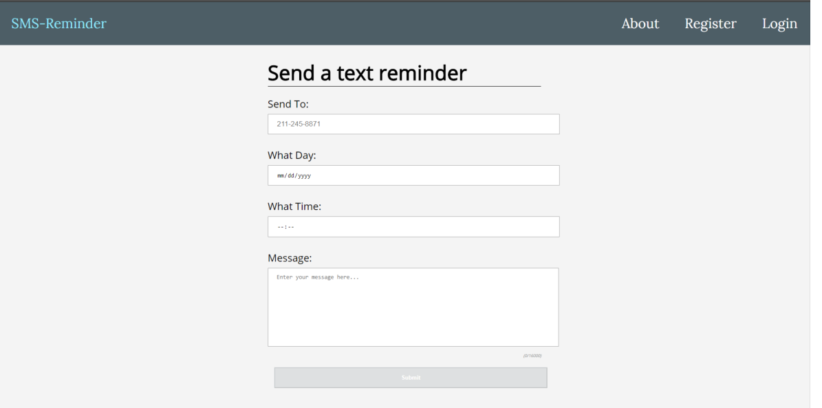 GitHub - Eritz/sms-reminder-frontend