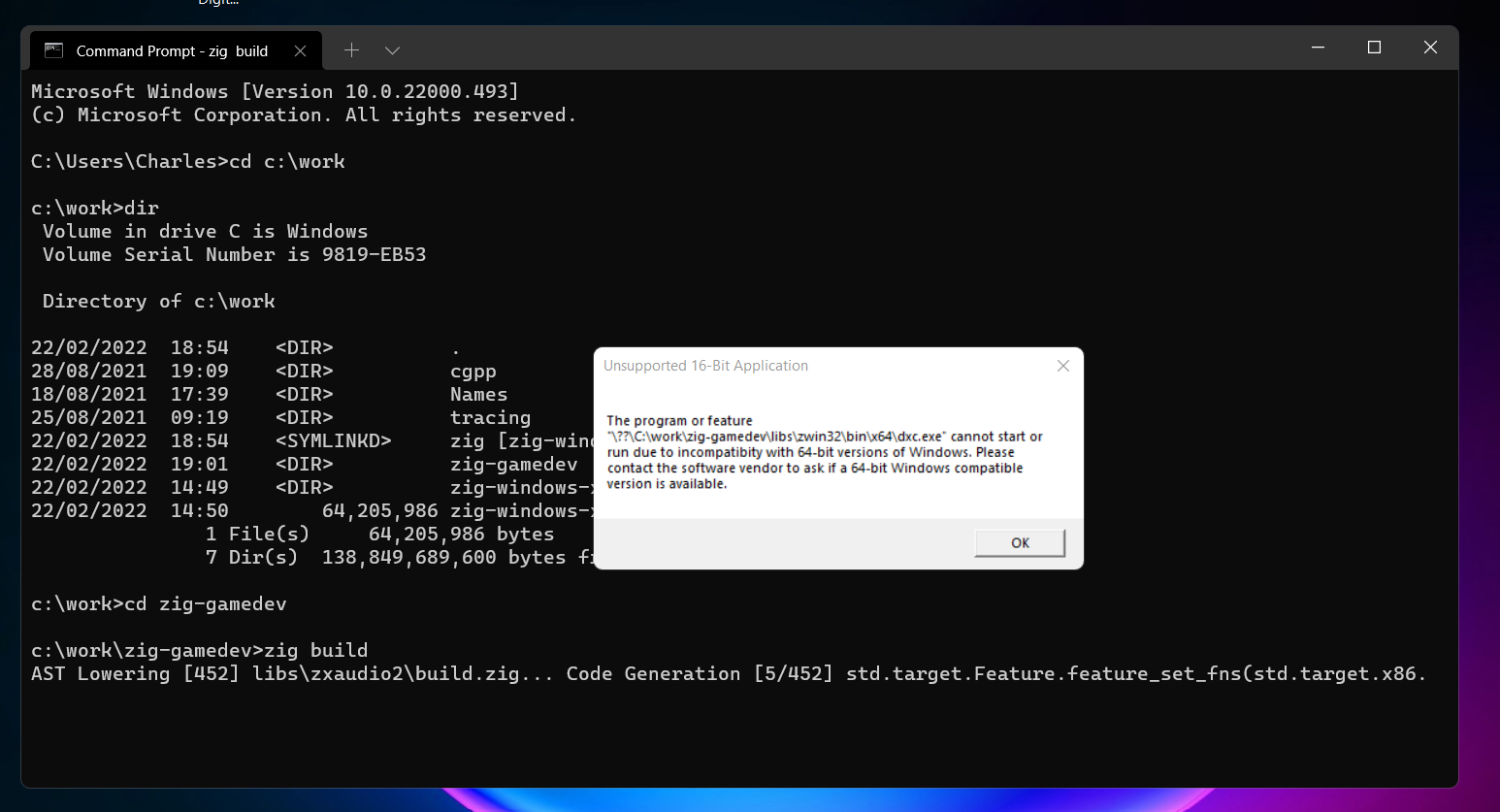 dxc.exe cannot start or run due to incompatibilities with 64-bit versions of windows · Issue #31 ...