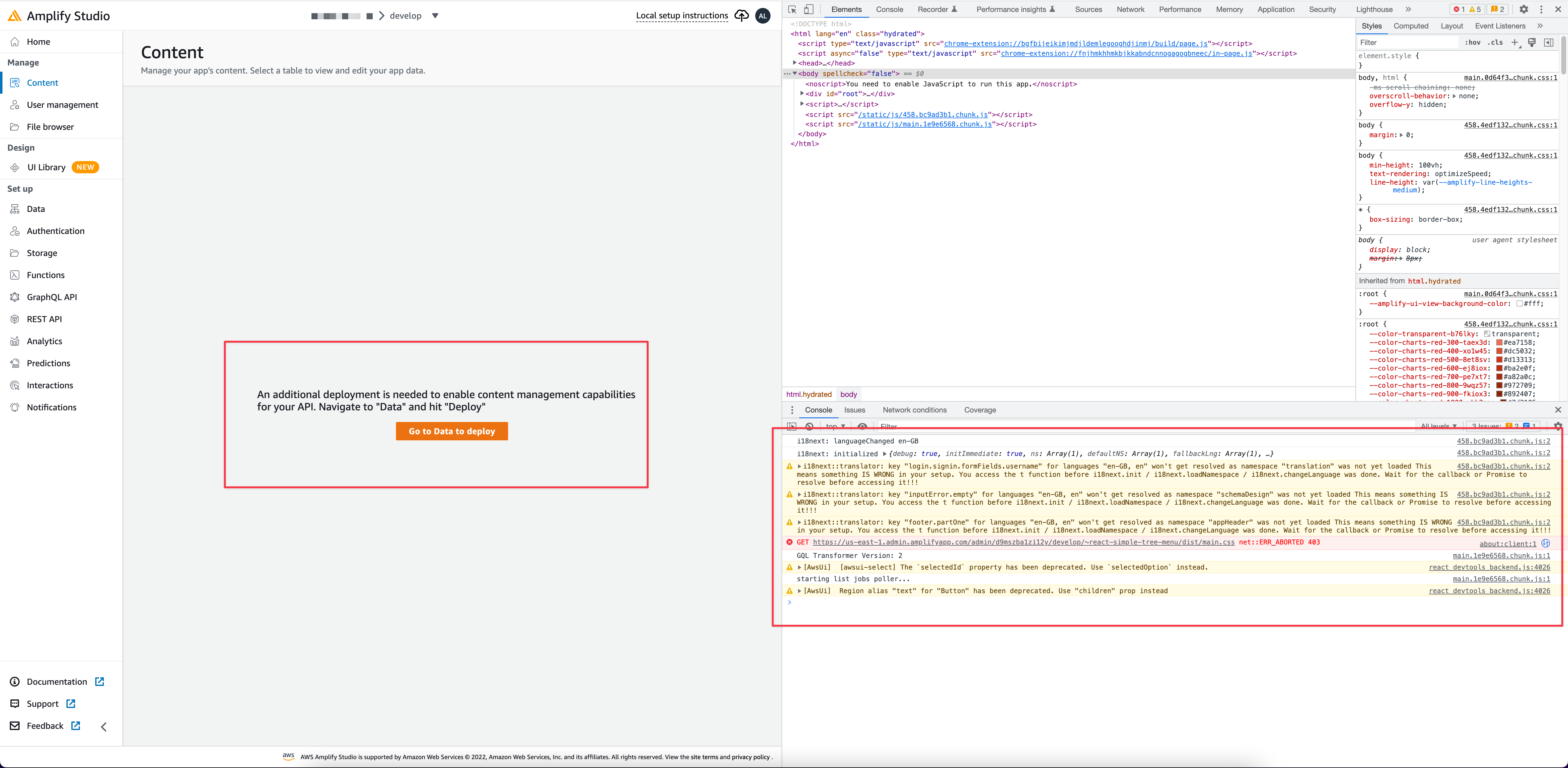 Content Management Not Available Anymore With No Actionable Feedback · Issue 686 · Aws Amplify 2141