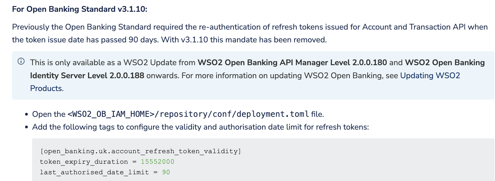 [U2] Refresh Token Validity for UK 3.1.10 · Issue #611 · wso2/docs-open-banking · GitHub