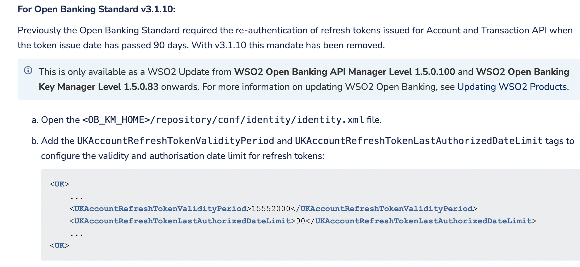[U2] Refresh Token Validity for UK 3.1.10 · Issue #611 · wso2/docs-open-banking · GitHub