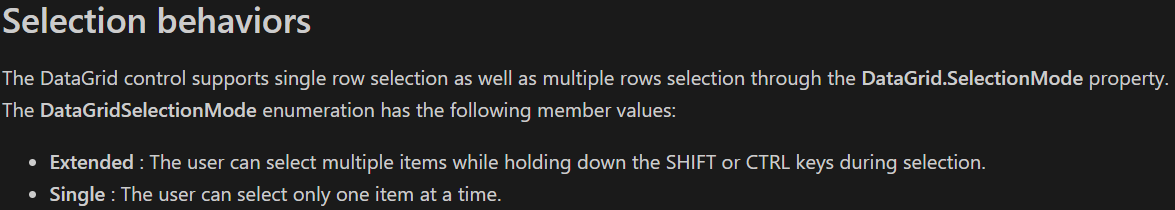 Quick Question: DataGrid Selection Unit? · Issue #2577 · CommunityToolkit ...