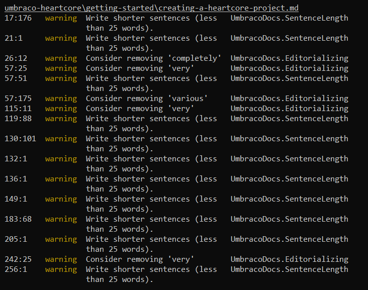 Fix Issues Reported By Vale · Issue 5547 · Umbraco Umbracodocs · Github