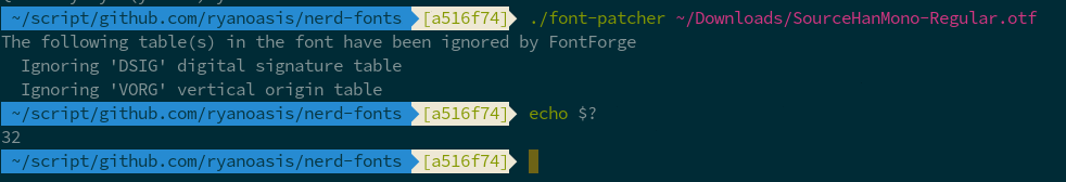 nerdfont patcher causes Segmentation fault during using /usr/lib/libfontforge.so.4. · Issue ...
