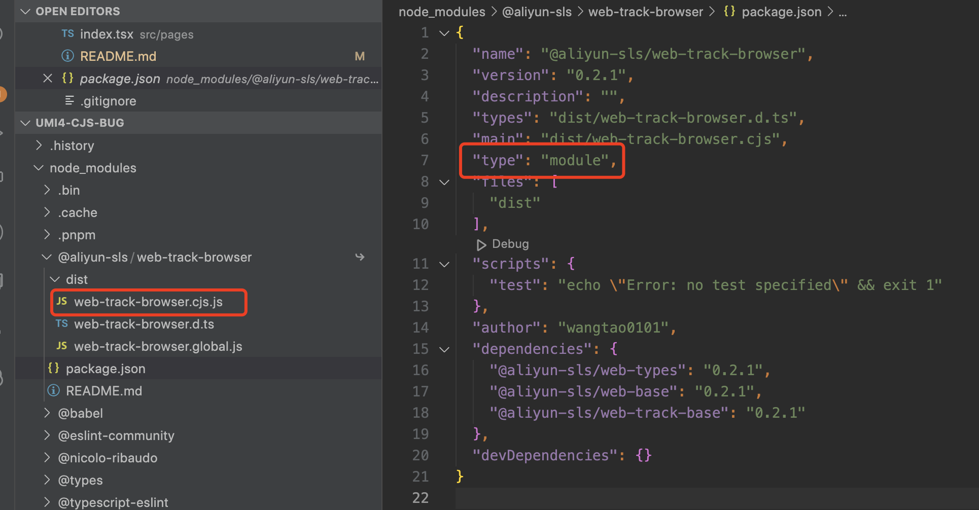 GitHub - iwalking11/umi4-cjs-bug: umi4使用cjs.js解析异常