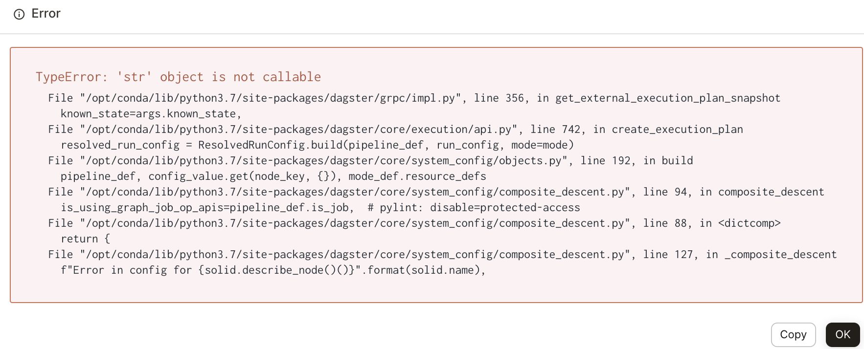 Cryptic error on op.configured · Issue #5580 · dagster-io/dagster · GitHub
