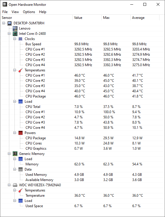 Added average column by techdude101 · Pull Request #1308 · openhardwaremonitor ...