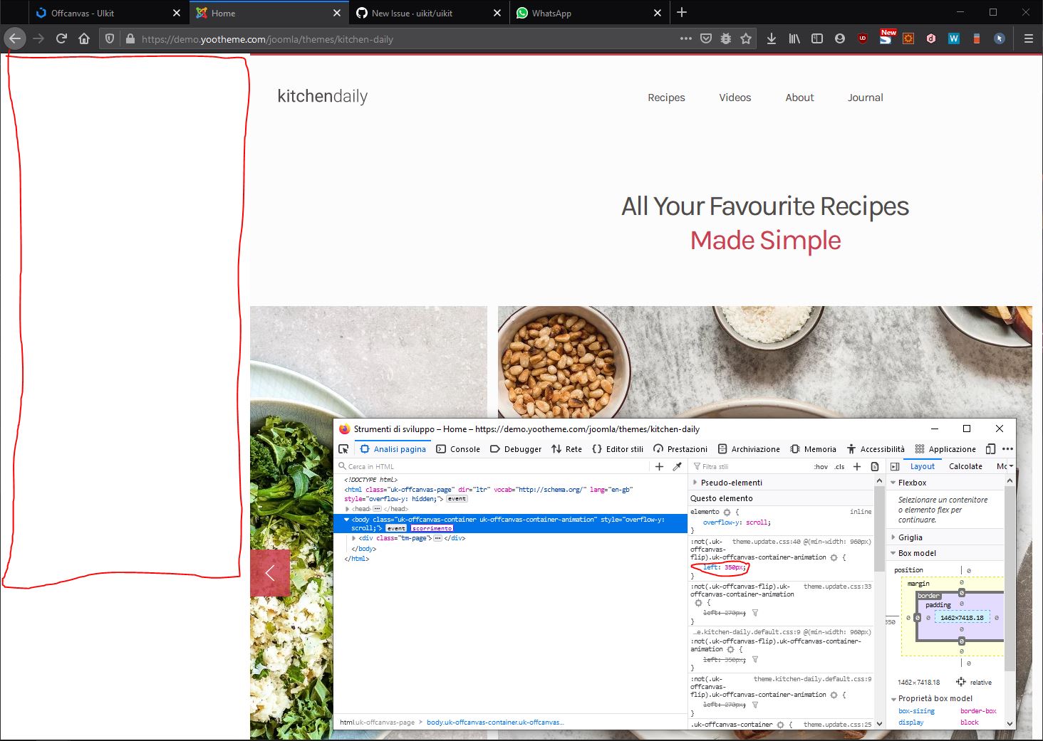 Offcanvas Bar Disappearing Does Not Return To Its Initial Position · Issue 4347 · Uikit Uikit