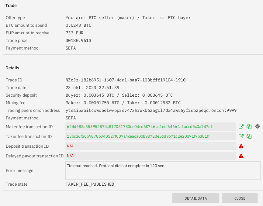Fee reimbursement for trade NZoJz · Issue #1487 · bisq-network/support · GitHub